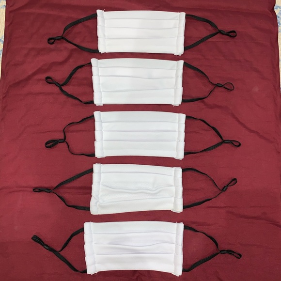 Hand Crafted | Accessories | 5 Workout Gym Mesh Fabric Face Mask White ...